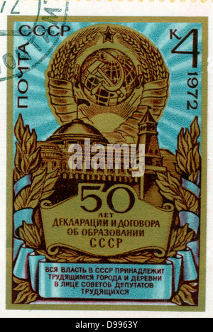 Soviet stamp. The constitution of Soviet Union, circa 1972 Stock Photo ...