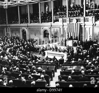 FRANKLIN D. ROOSEVELT and Congress declare war on Japan 8 December 1941 ...