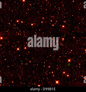 Asteroid 2010 TK7 is circled in green, in this single frame taken by ...