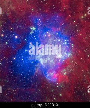 This composite of 30 Doradus, aka the Tarantula Nebula, contains data from Chandra, Hubble, and ...