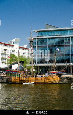 Replica of Cabots ship "the Mathew" moored on the Floating Harbour ...