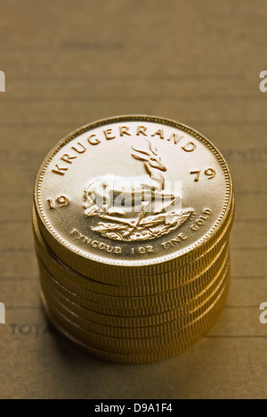 Krugerrand gold coins Stock Photo - Alamy