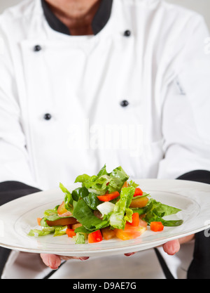 Chef presenting his salad Stock Photo - Alamy