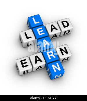 Learn to Lead and Earn crossword puzzle Stock Photo - Alamy