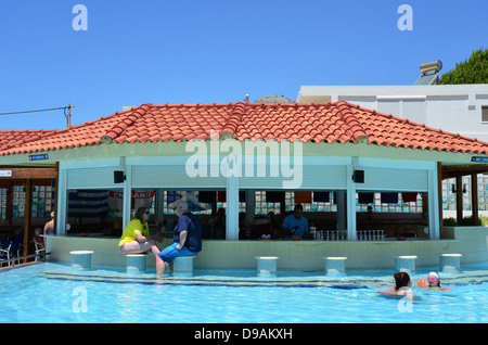Pefki Island Resort hotel pool bar, Pefkos, Rhodes (Rodos), The ...