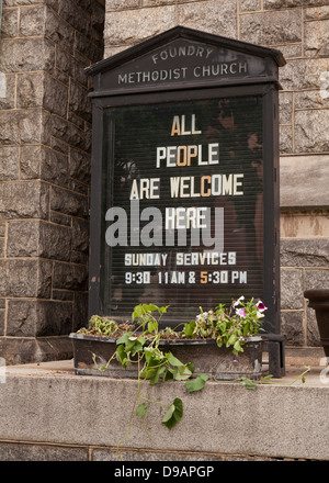 All people welcome church sign Stock Photo - Alamy
