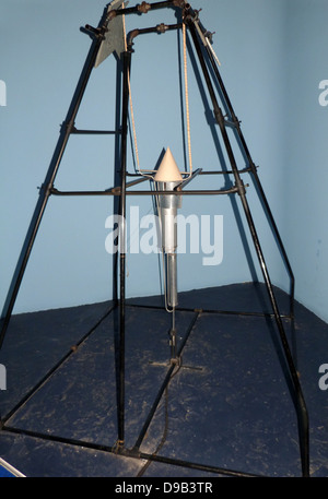 Replica of the first successful liquid propellant rocket. Although the ...