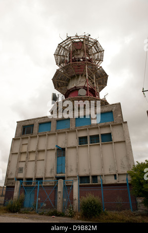 radio tower with satellite dish Stock Photo - Alamy