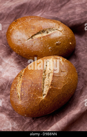 Rye rolls on textile, close up Stock Photo - Alamy