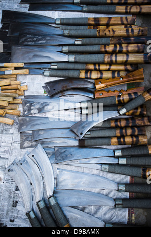 Collection of traditional Naga tribal work tools, Kisama, Kohima Stock ...