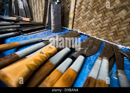 Collection of traditional Naga tribal work tools, Kisama, Kohima Stock ...