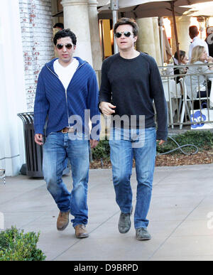 Jason Bateman and a friend are seen walking through The Grove West ...