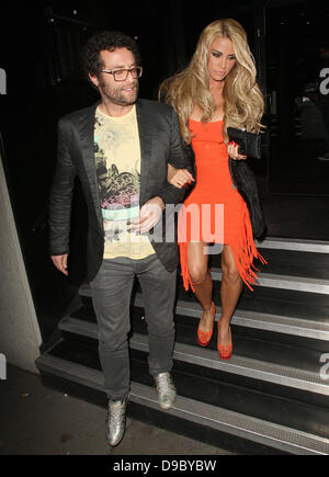 Katie Price leaving Gaucho restaurant with her brother Daniel Price on ...