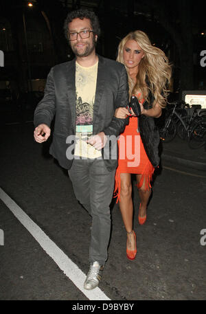 Katie Price leaving Gaucho restaurant with her brother Daniel Price on ...