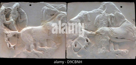 Chariot and Horsemen depicted in part of the Parthenon friezes at the ...