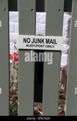 No Junk Mail sign on letterbox Stock Photo - Alamy