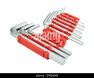 hexagon kit tool or allen wrench set on white background Stock Photo ...