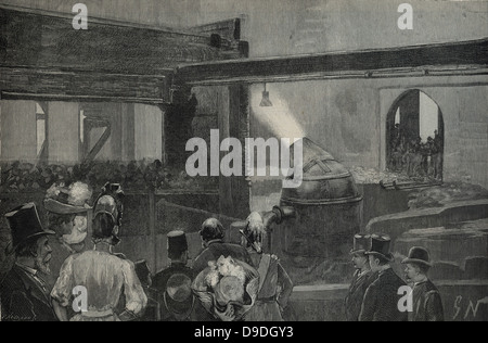 Steel manufacture by the Bessemer process in operation in Sheffield ...