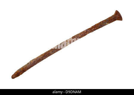 A top view of a rusty spike on pebbles at Alaska railroad Stock Photo ...