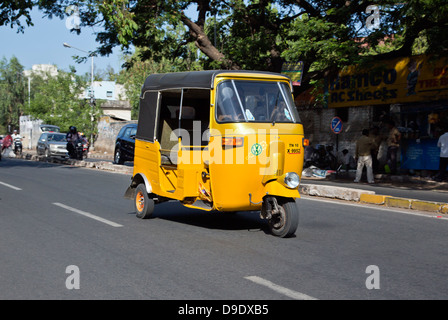 Auto rickshaw moving on the road, Chennai, Tamil Nadu, India Stock ...