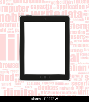 Black generic tablet pc on white background Stock Photo - Alamy