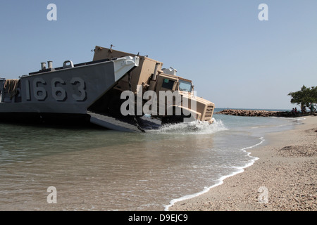 US Navy A Landing Craft Utility (LCU) 1661, assigned to Assault Craft ...