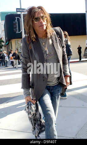American Idol judge and frontman of Aerosmith Steven Tyler walking ...