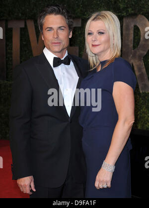 Rob Lowe and Guest 2011 Vanity Fair Oscar Party at Sunset Tower Hotel ...