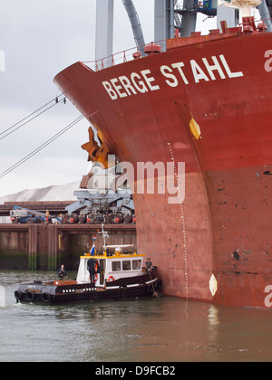 The Berge Stahl, a bulk carrier ship, is photographed at the Port of ...