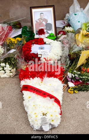 Floral tribute to soldier Lee Rigby, , UK Stock Photo - Alamy