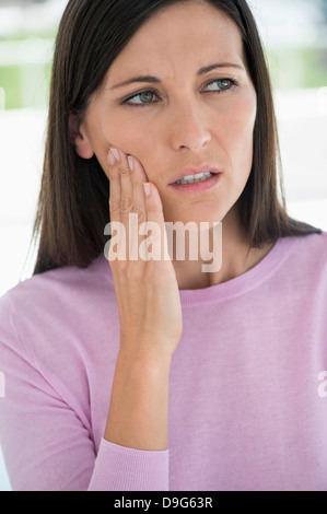 woman with toothache suffering from toothache pain, tooth decay, tooth ...