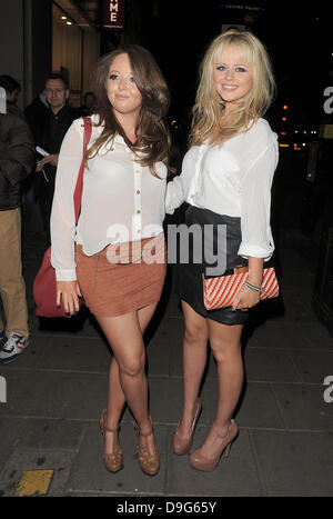 Martha Atack and Emily Atack leaving the 100 Club, where their mother ...
