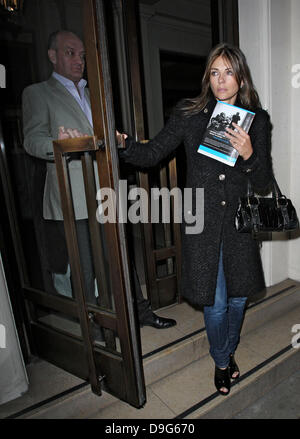 Liz Hurley and her companion leaving the Royal Opera House after ...