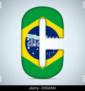 Vector - Brazil Flag Brazilian Alphabet Letters Words Stock Photo - Alamy