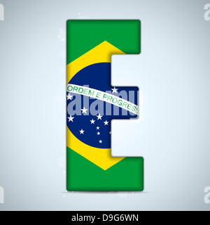 Vector - Brazil Flag Brazilian Alphabet Letters Words Stock Photo - Alamy