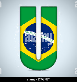 Vector - Brazil Flag Brazilian Alphabet Letters Words Stock Photo - Alamy