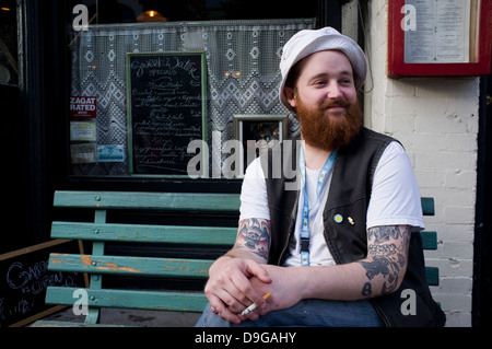Hipster in Sweetwater Bar and Grill, Williamsburg, Brooklyn, New York ...