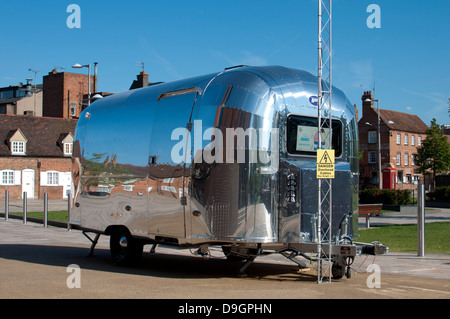 Retro Rocket aluminium caravan Stock Photo - Alamy