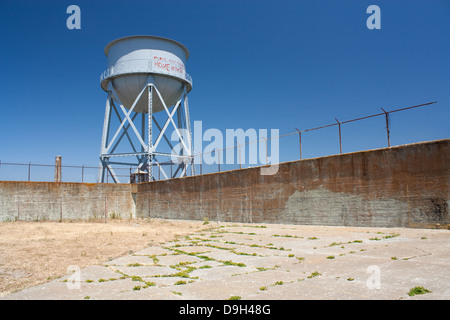 Recreation Yard and water tower Alcatraz prison, San Francisco ...