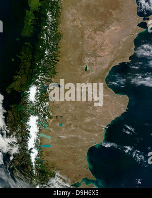 Satellite view of the Andes Mountains in South America Stock Photo - Alamy