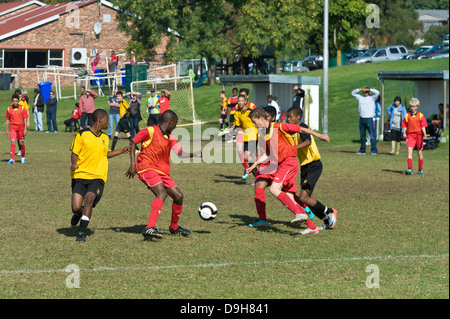 U15 Junior football teams playing a league match, Cape Town, South ...