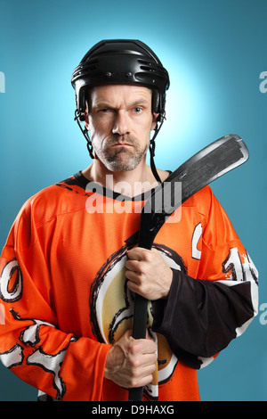 An angry hockey player Stock Photo - Alamy