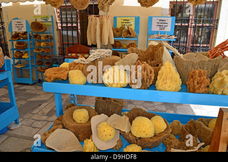 Natural sponge shop on waterfront, Symi (Simi), Rhodes (Rodos) Region ...
