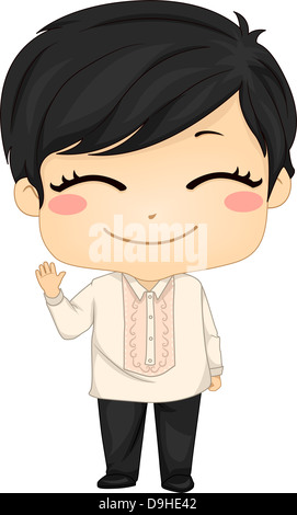 Illustration of a Filipino Kid Boy Wearing Traditional Costume of a ...