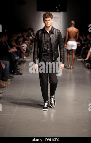 Model Jeffrey Fashion Cares 2011 held at the Intrepid Sea-Air-Space ...