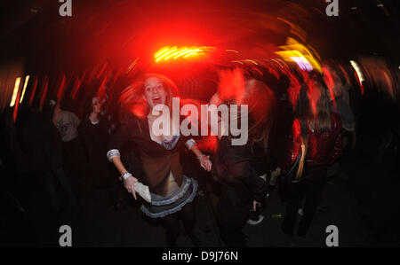 Fans celebrate during the Erdinger Champ Party at the private brewery ...