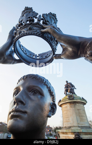 Statue of Prince Hal on the Gower Memorial in Bancroft gardens ...