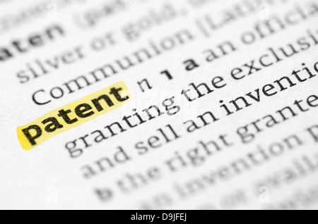 Patent Highlighted in a dictionary Stock Photo - Alamy