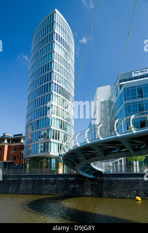 Eye Tower, River Avon and Valentines Bridge, Temple Quay, Bristol Stock ...