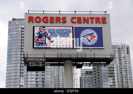 Rogers Centre billboard with Toronto Blue Jays logo. Rogers Centre is a ...